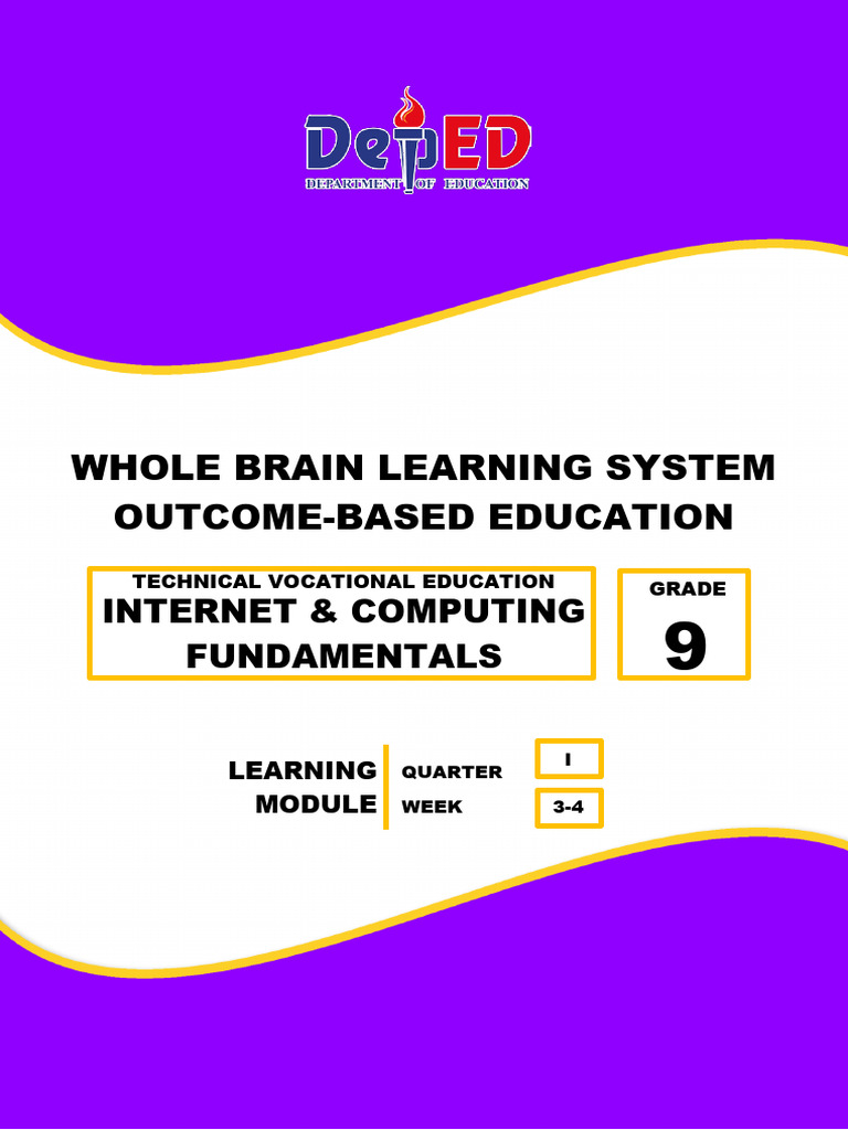 q1 Module Grade 9 Icf Tve Wk3 4 | PDF | Microsoft Excel | Computer File