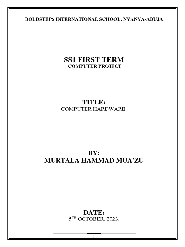 HAMMAD | PDF | Computer Hardware | Input/Output