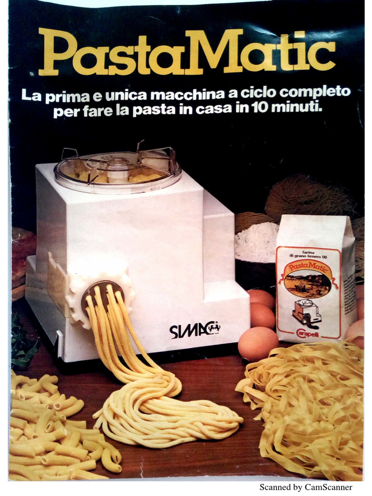 Manuale Ricettario Pastamatic 700 | PDF