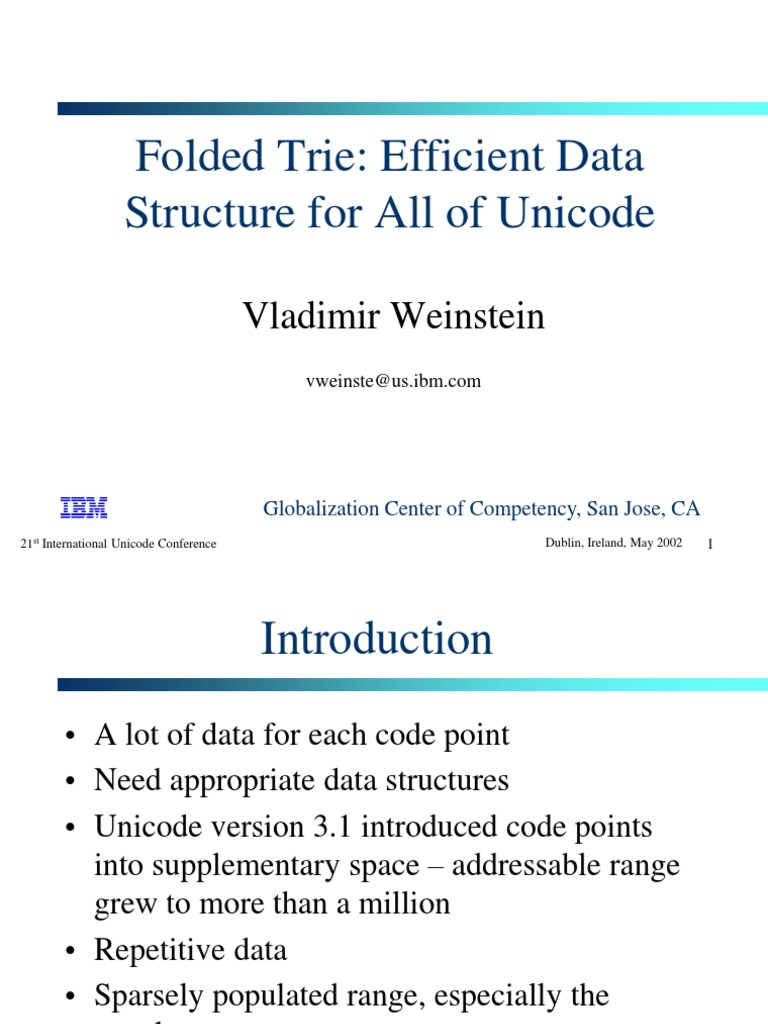Folded Trie: Efficient Data Structure For All of Unicode | PDF | Array ...