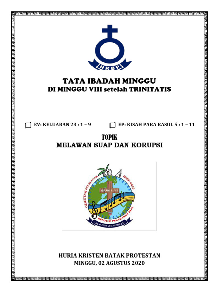 Minggu VIII Dung TRINITATIS, 2 Agustus 2020 (Indonesia) | PDF