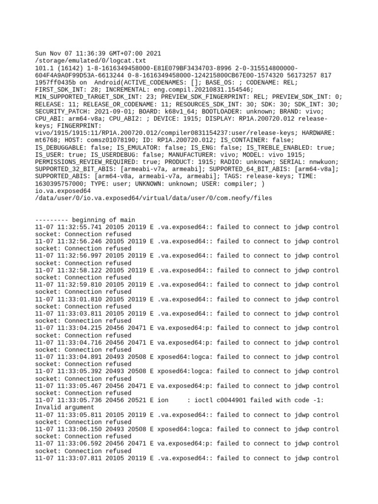 Logcat | PDF | Network Socket | Runtime System