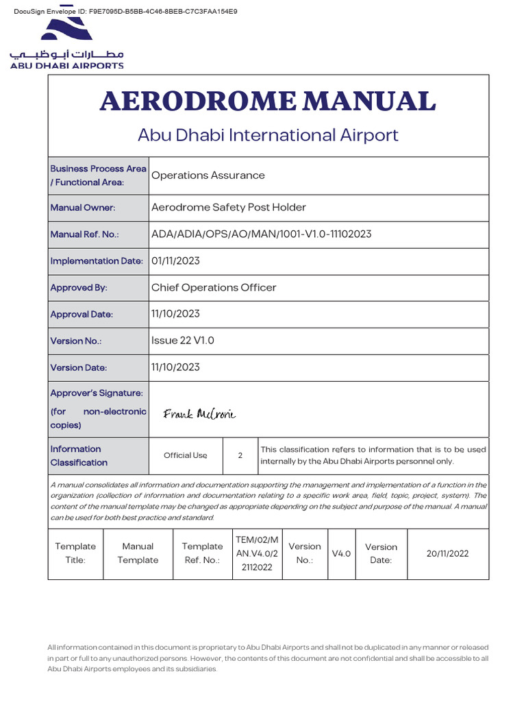 OMAA Aerodrome Manual Issue 22 V1.0 | PDF | Runway | Airport