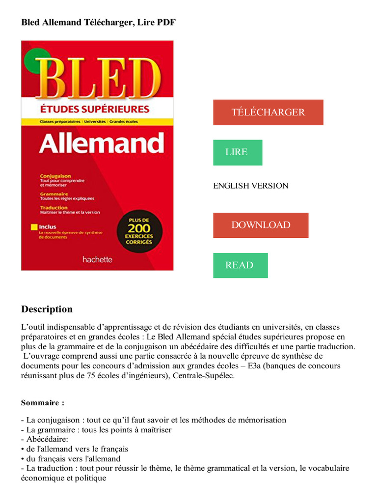 Bled Allemand Télécharger, Lire PDF | PDF