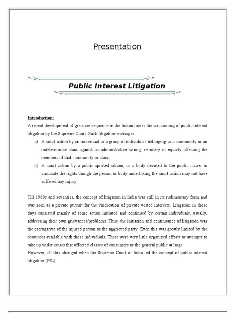 PIL | PDF | Standing (Law) | Supreme Court Of India