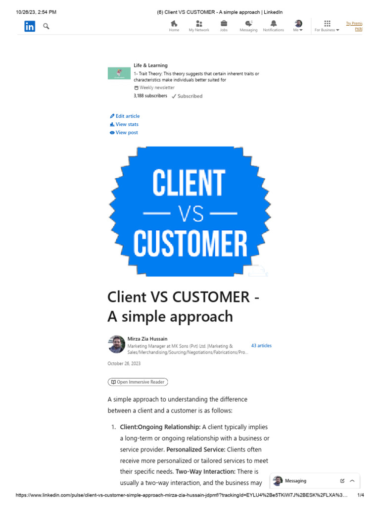 Client Vs CUSTOMER - A Simple Approach - LinkedIn | PDF