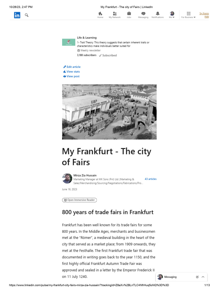 My Frankfurt - The City of Fairs - LinkedIn | PDF | Frankfurt | Automation