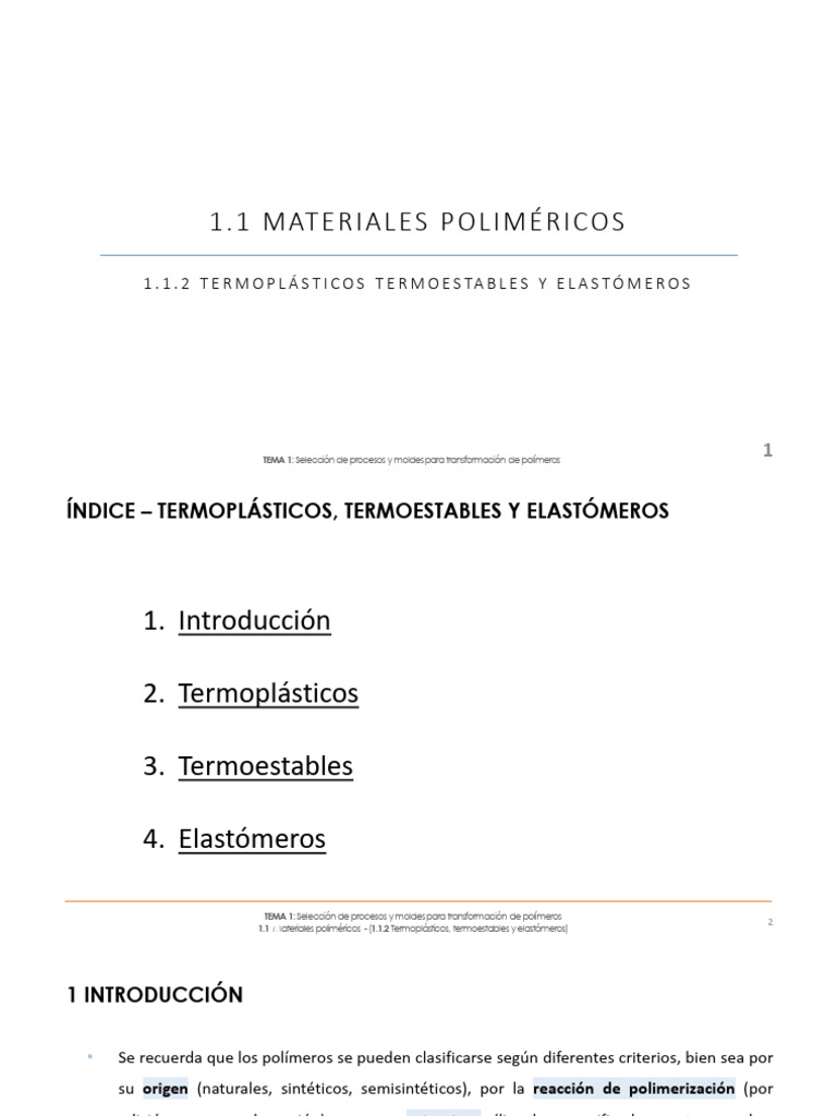 02 - Termoplásticos Termoestables Elastomeros | PDF