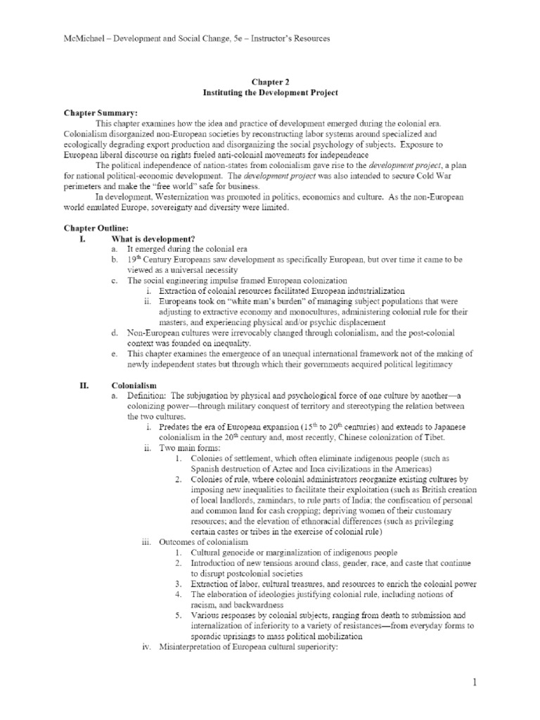 Chapter 2 - Summary Outline (Ch02 - SummaryOutline) - McMichael | PDF