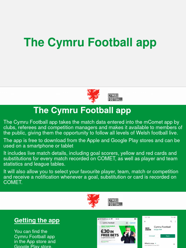 Cymru Football App User Guide | PDF
