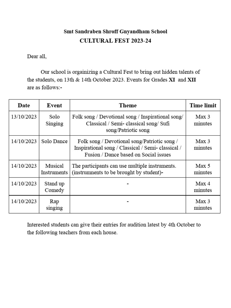 Circular For Grades XI and XII | PDF