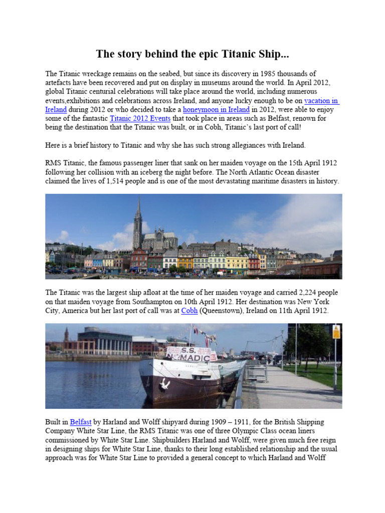 The Story of Titanic | PDF | White Star Line | Maritime Incidents