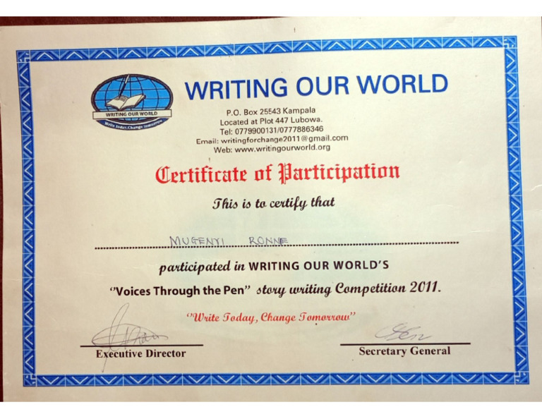 Writing Our World | PDF