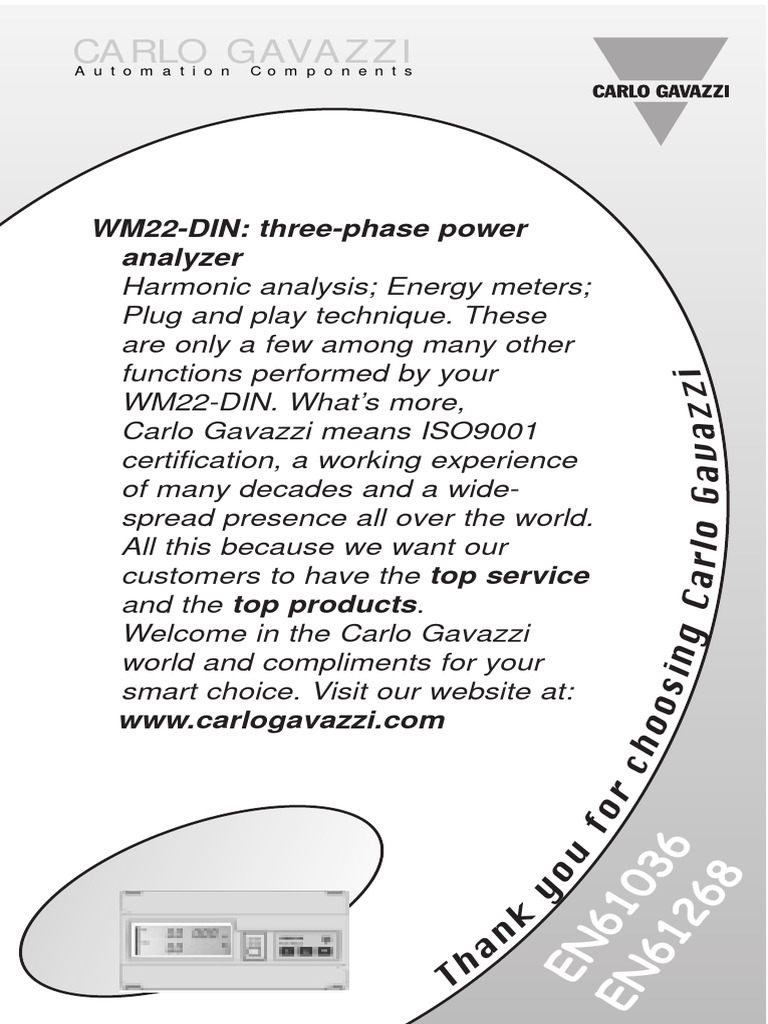 Analysator WM22 DIN | PDF | Menu (Computing) | Electrical Engineering