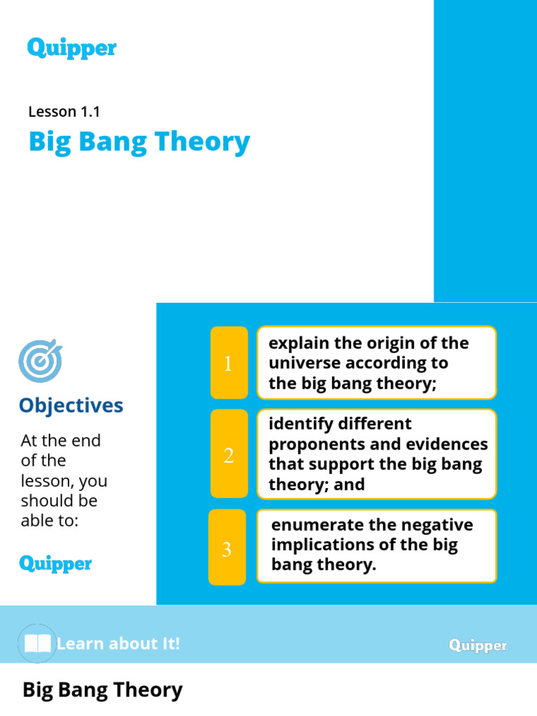 Earth Science SHS 1.1 Big Bang Theory | PDF | Big Bang | Universe