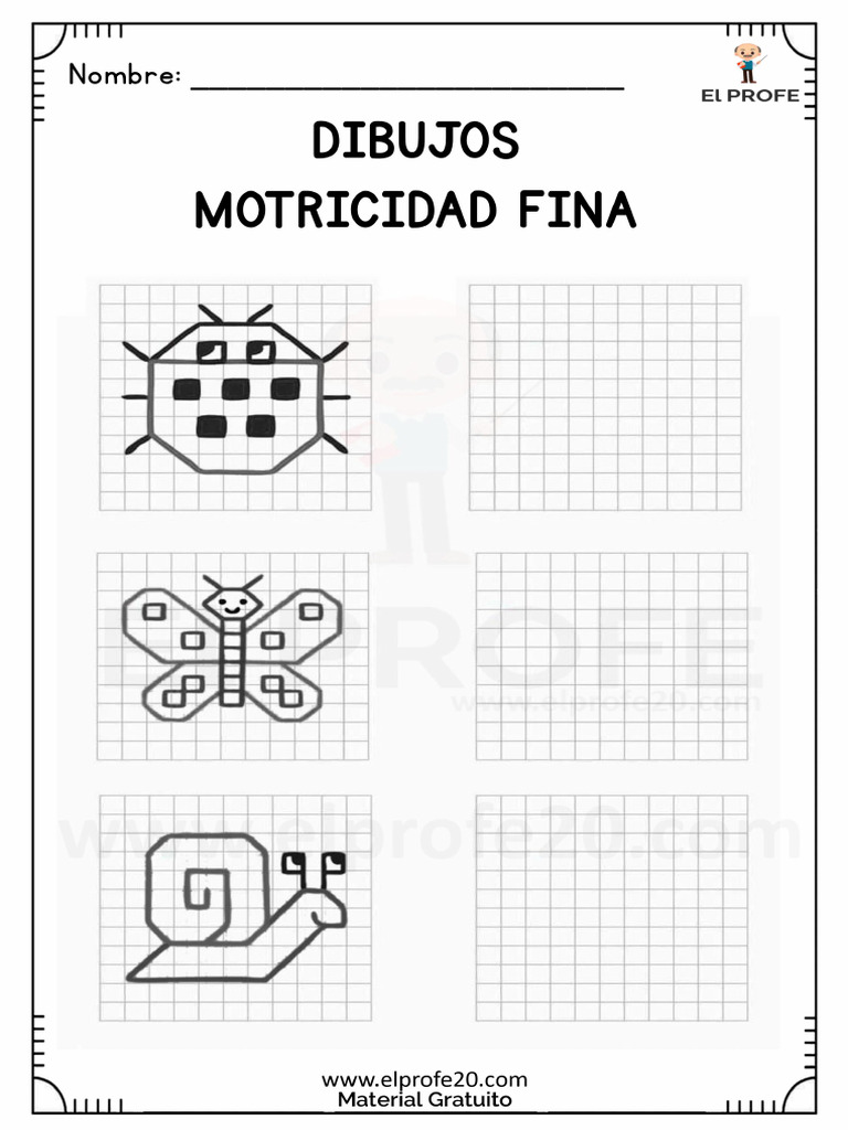 Fichas Dibujos para Trabajar Motricidad Fina Elprofe20 | PDF