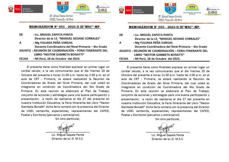 MEMO-Multiple - Prof. Prima. y Secundaria. 2023 53 | PDF