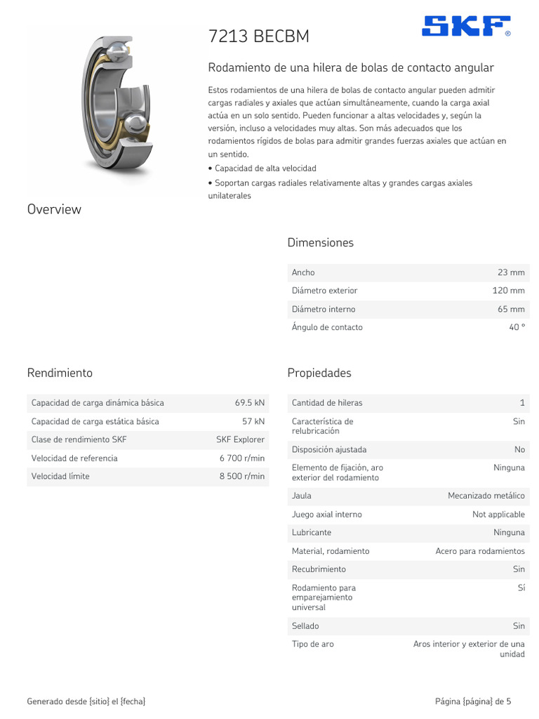 SKF 7213 BECBM Specification | PDF | Red mundial | Internet y web