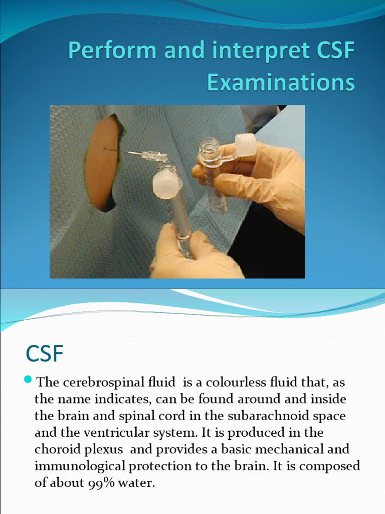 CSF Analysis and Lumbar Puncture Guide | PDF | Meningitis ...