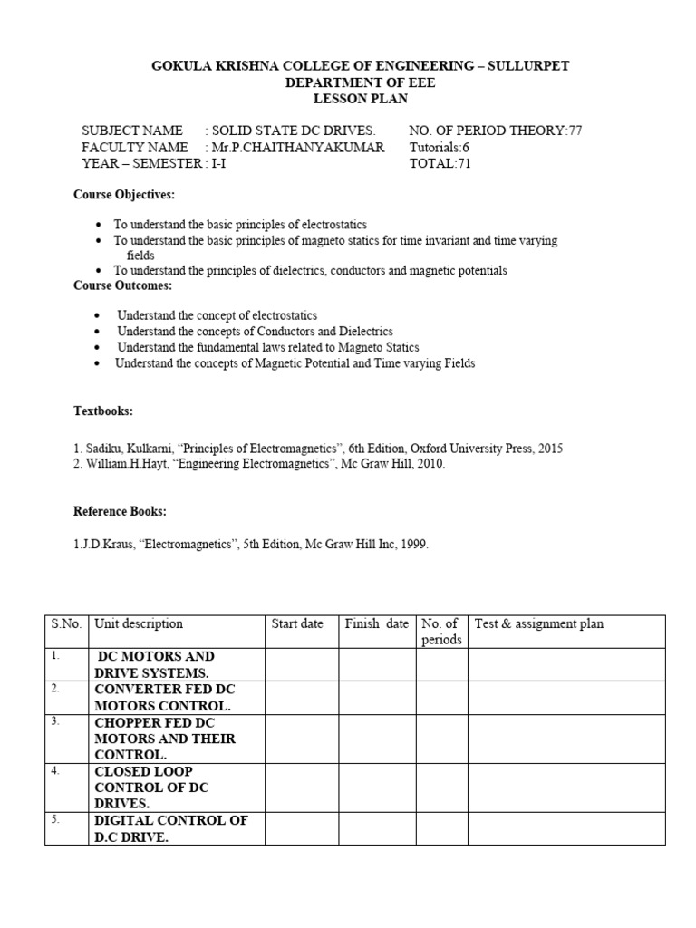 SSDCD Lesson Plan 2019-2020 | PDF