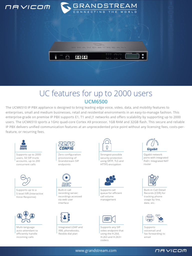 Datasheet - Ucm6510 - English (PABX) | PDF | Session Initiation ...