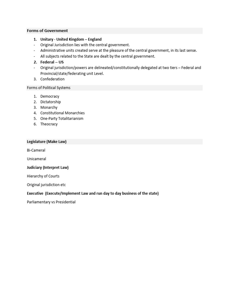 Overview of Government Types and Systems | PDF | Politics | Social Science