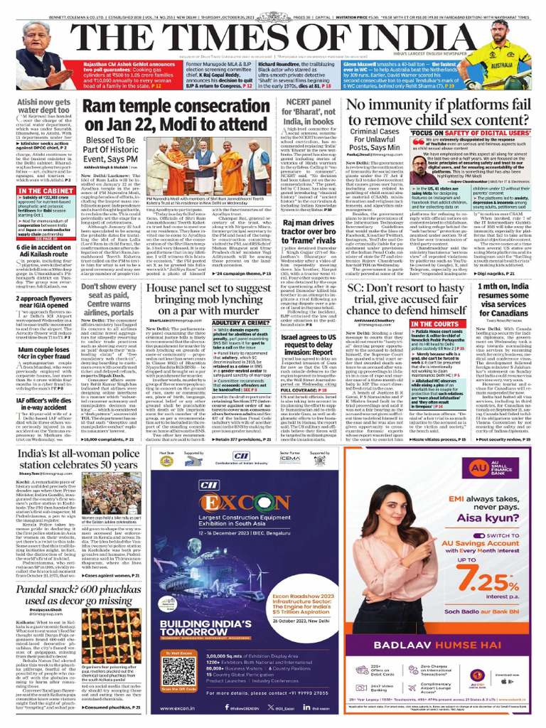 TOI Delhi 26-10-2023 | PDF