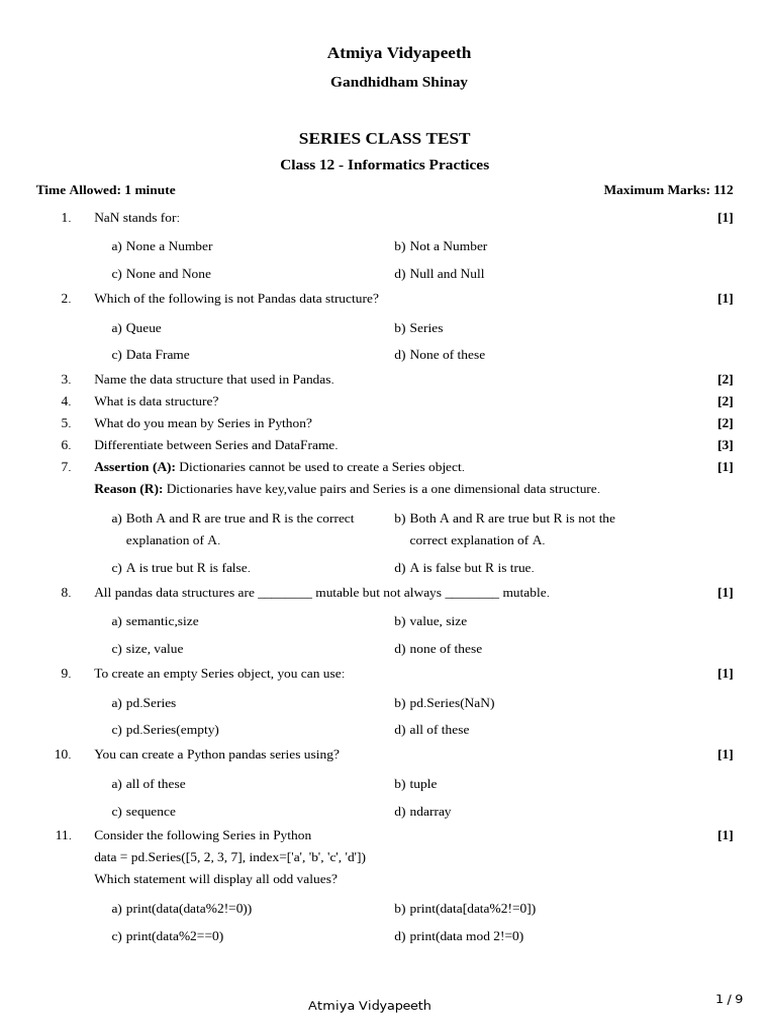 Series Practice Sheet2 | PDF