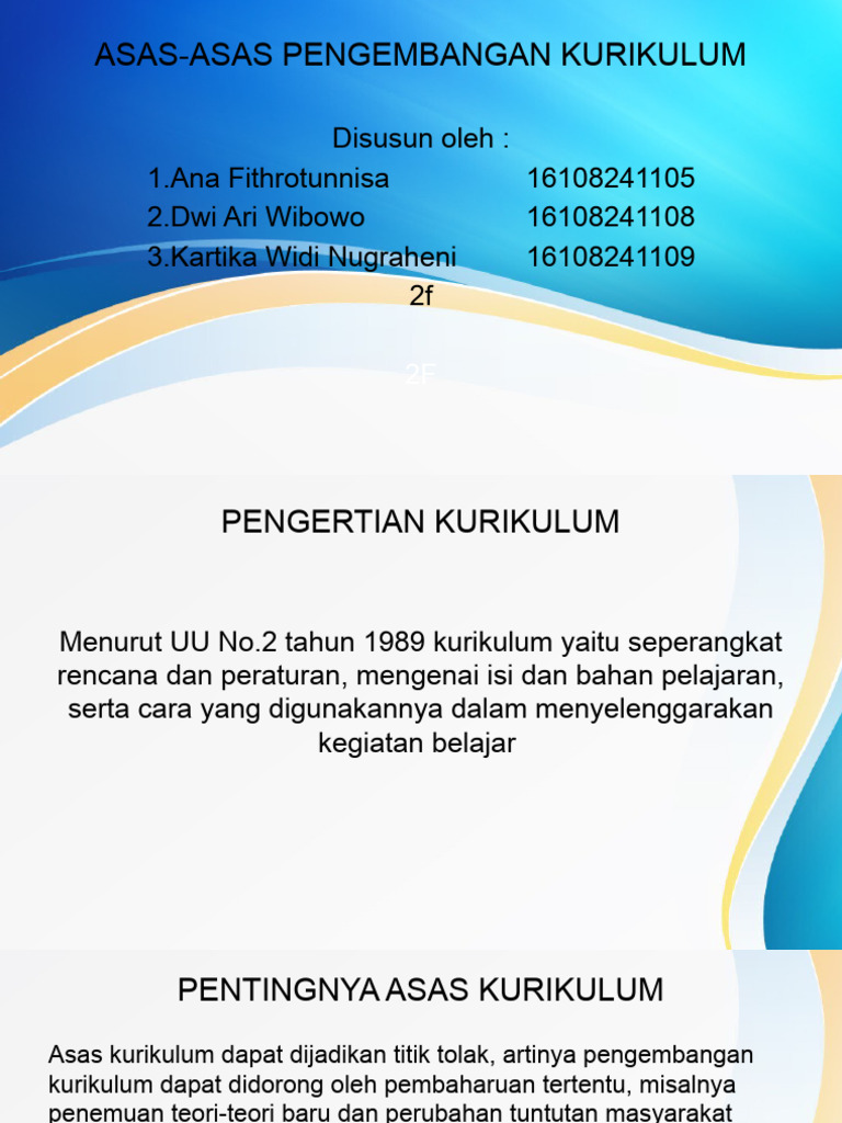 Asas - Asas Kurikulum | PDF