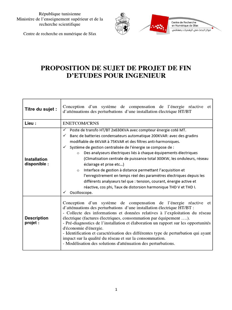 Proposition de Sujet Pfe | PDF