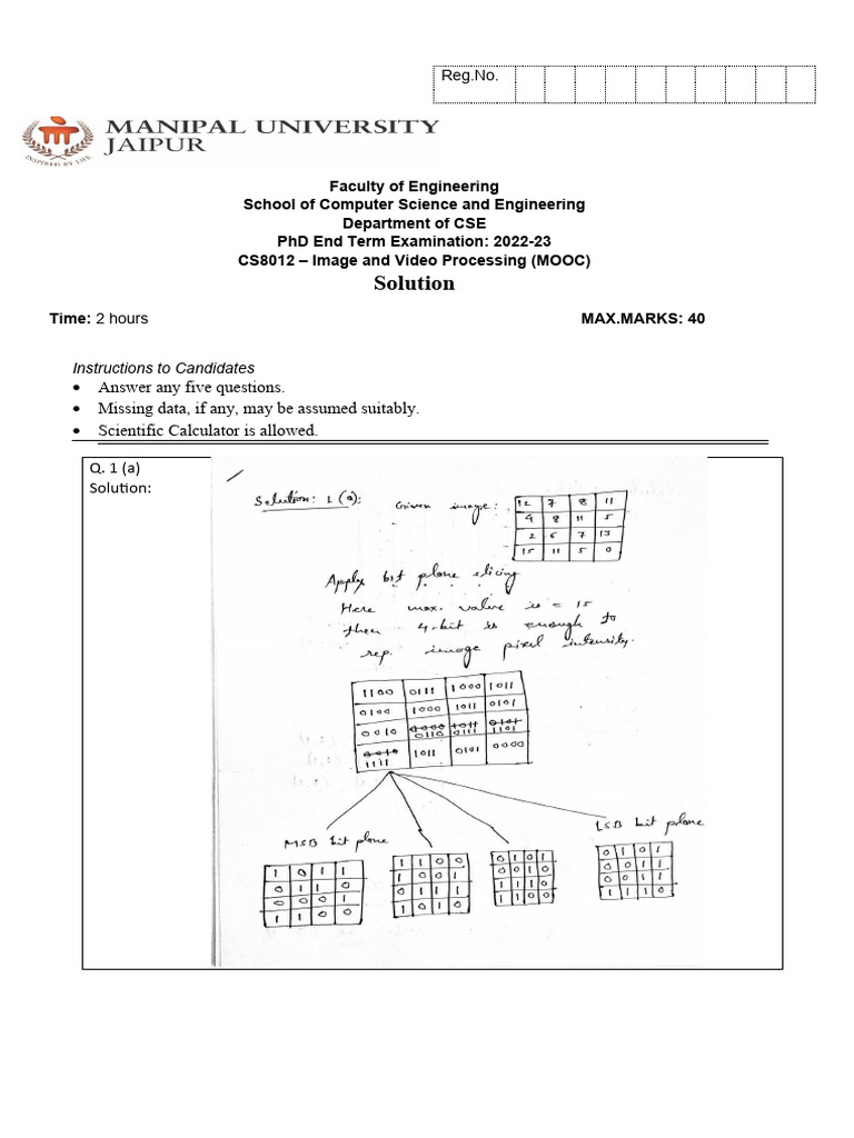 ETE-DIP Solution | PDF | Image Segmentation | Digital Signal Processing