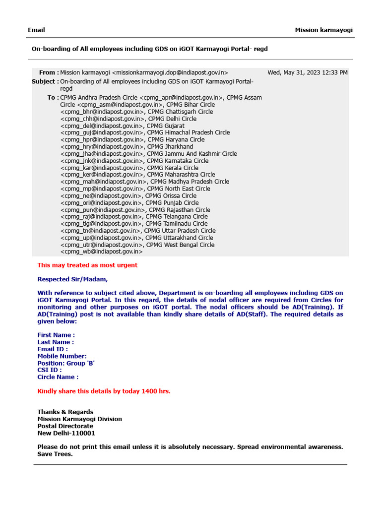 IGOT Nodal Officer Circle | PDF | Business