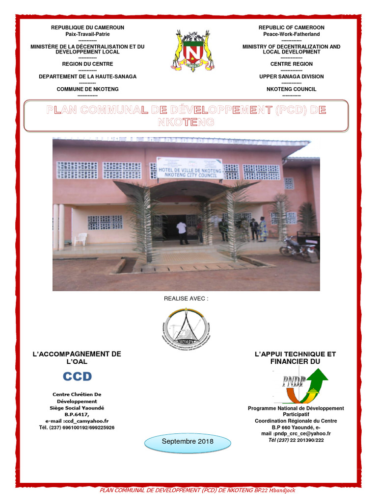 Plan de Développement Communal Nkoteng | PDF | Communes de France ...