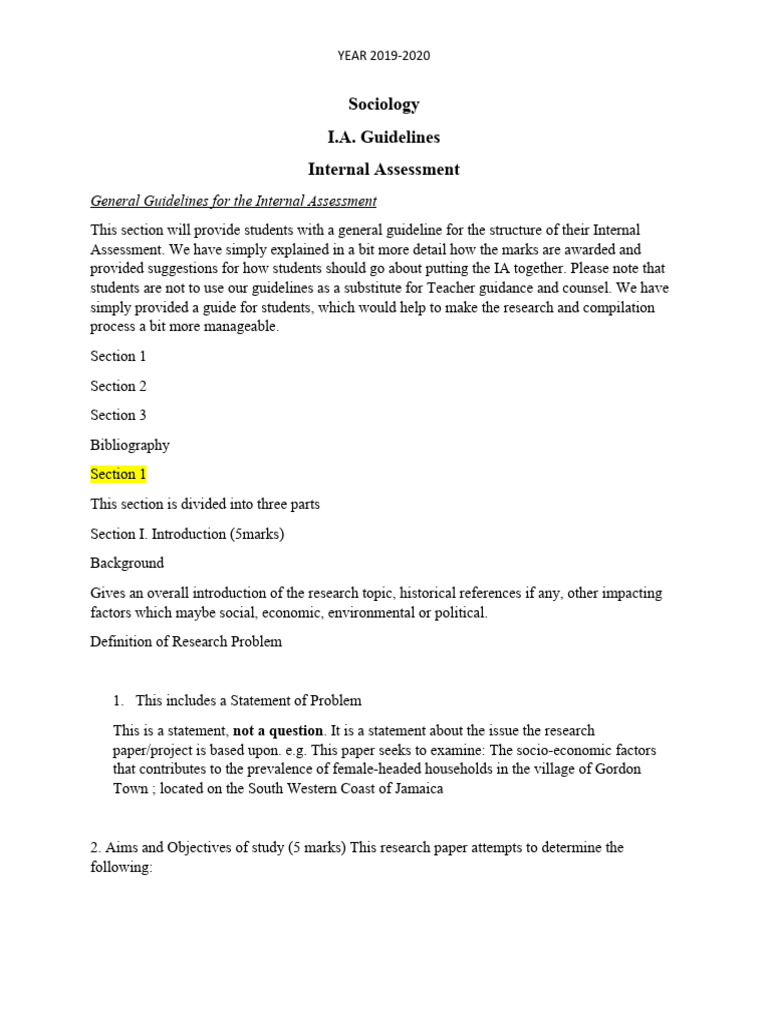 Sociology I.A Outline For Cape | PDF | Sociology | Sampling (Statistics)