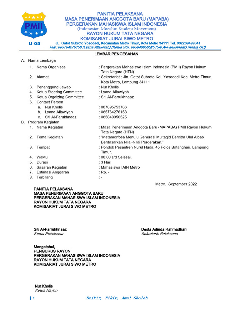 Proposal Mapaba 22 | PDF | Ilmu Sosial