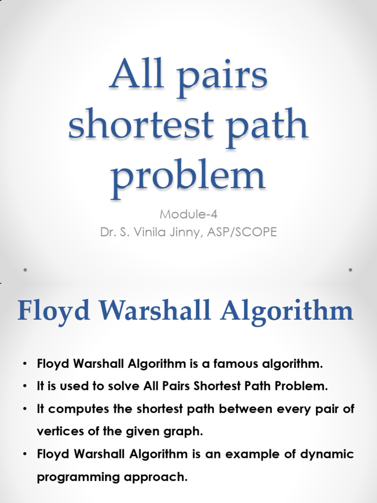 Floyd Warshall Algorithm Guide | PDF