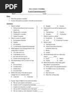 Class 3 Computer Activity Worksheet 1 | PDF | Operating System | Input/Output