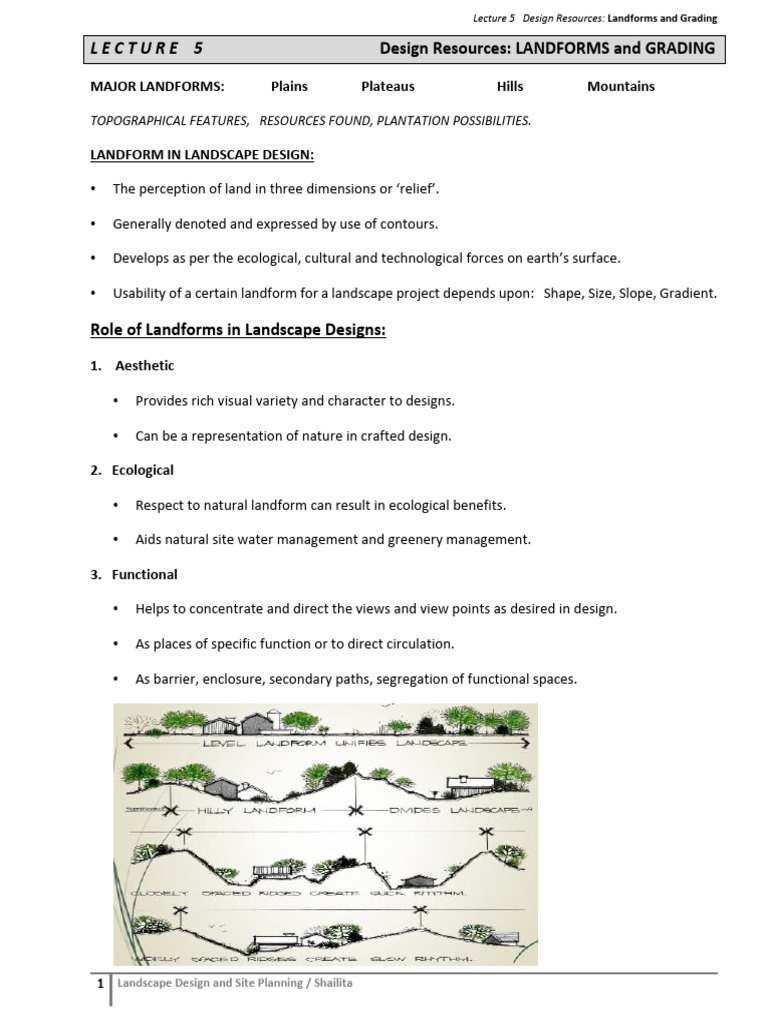 Lec 5 LDnotes | PDF | Landscape | Contour Line