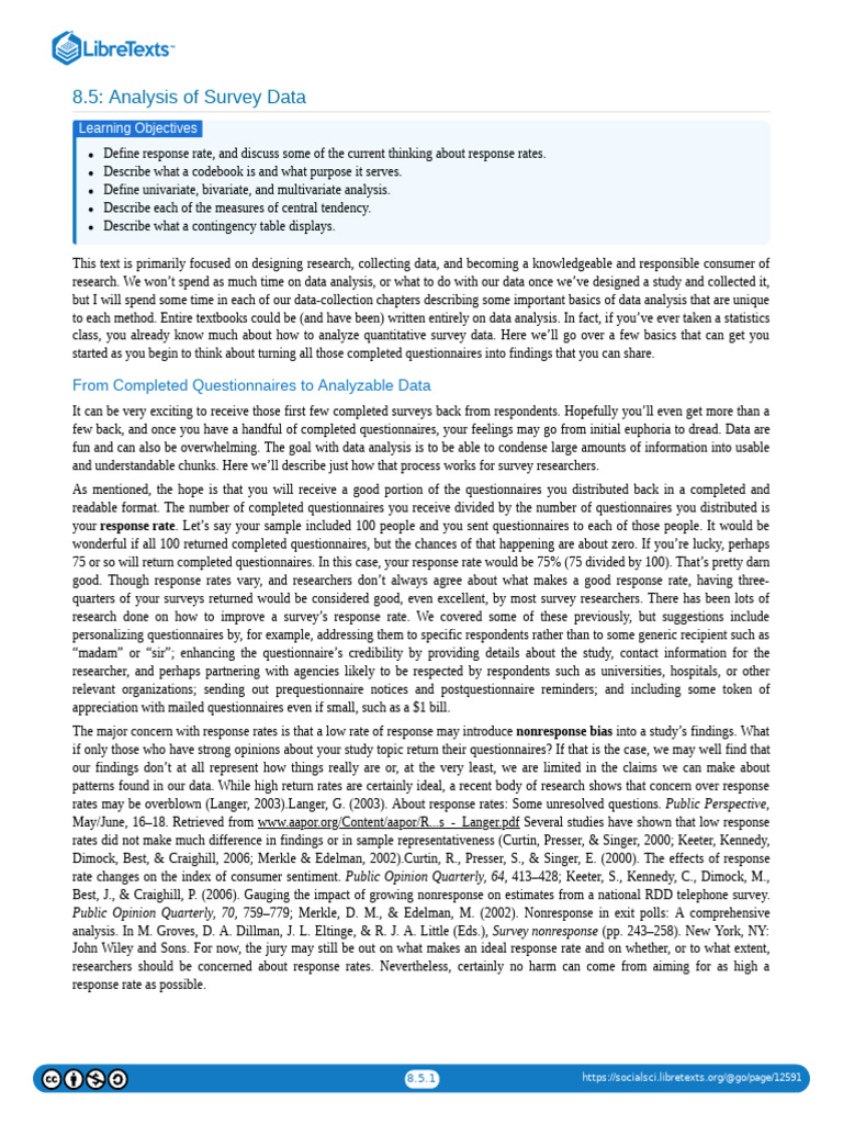 8.05 Analysis of Survey Data | Download Free PDF | Survey Methodology ...