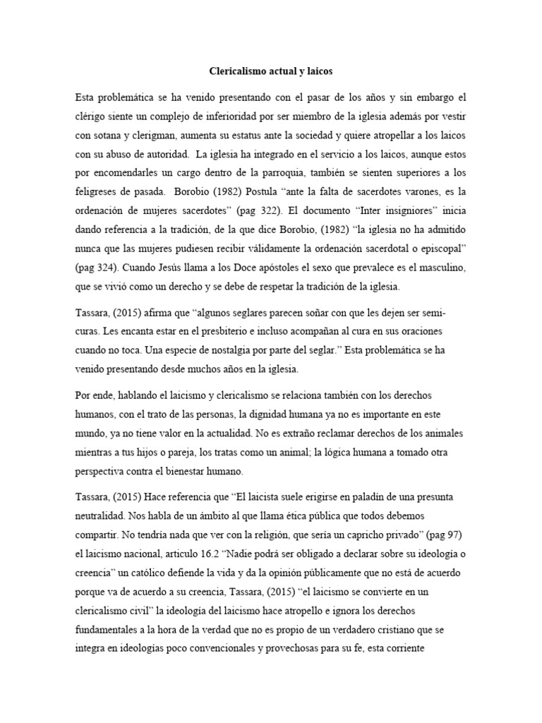 Clericalismo y laicos en la iglesia actual | PDF