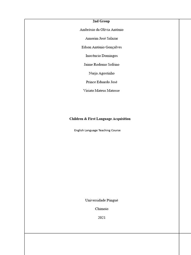 First Language Acquisition | PDF