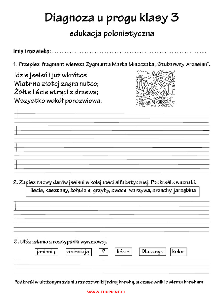 Diagnoza Klasa 3 5 | PDF
