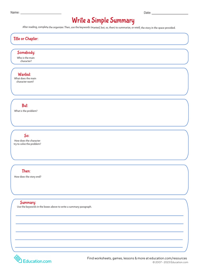 Write A Simple Summary | PDF
