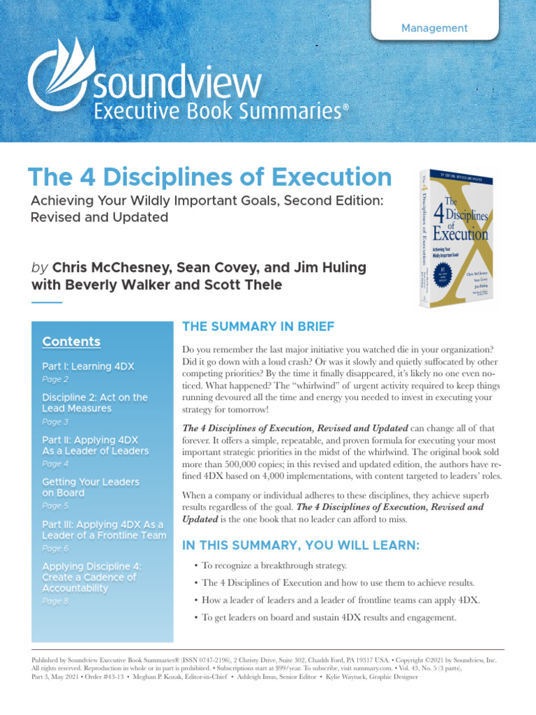 The 4 Disciplines of Execution Revised and Updated | PDF | Leadership ... The 4 Disciplines of Execution Revised and Updated | PDF | Leadership ...