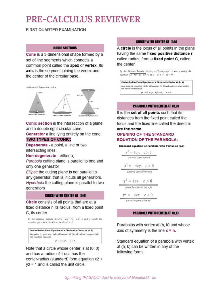 Pre Calculus | PDF | Ellipse | Classical Geometry