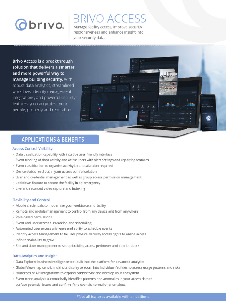 Brivo Access Data Sheet | PDF | Access Control | Automation
