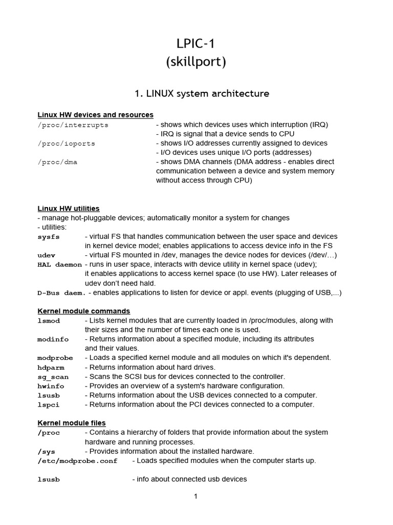 LPIC 1101 Skillport | PDF