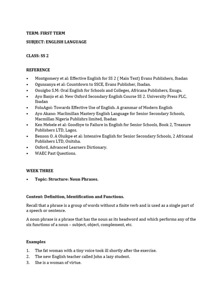 Structure Noun Phrases | PDF | English Language | Phrase