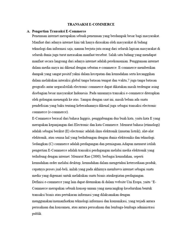 Panduan Lengkap Transaksi E-Commerce | PDF | Bisnis
