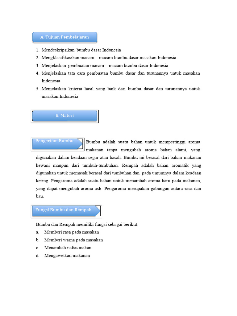 MODUL Bumbu Dasar Dan Rempah | PDF